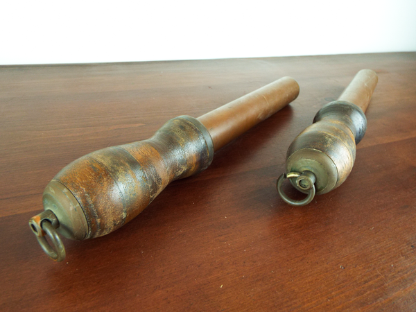 Antique Pair Of Naval Belaying Pins Heavy Bronze Victorian Era Nautica ...