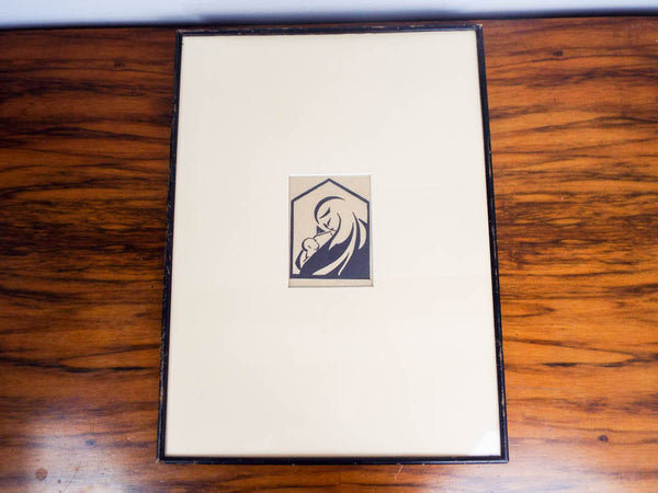 Vintage 1930s Original Signed Stephen de Hospodar Block Print, Madonna ...