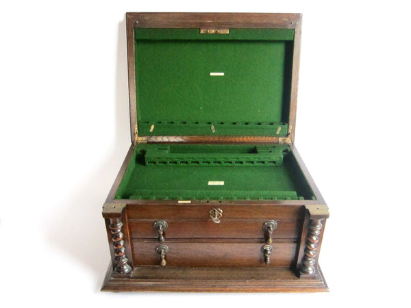 Antique Flatware Caddy, Oak Silverware Chest, Cutlery – Yesteryear ...