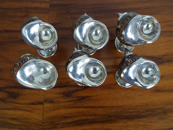 Snail Sterling Silver Clad Shell Salt Dips Open Cellar – Yesteryear ...
