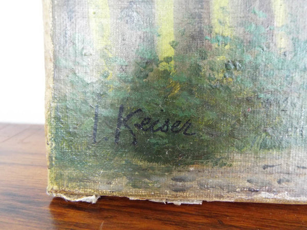 Signed I Keiser Oil Canvas Painting Agriculture German – Yesteryear ...